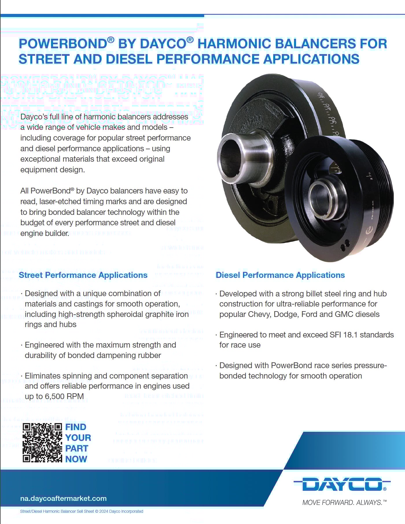 PowerBond™ by Dayco High Performance Harmonic Balancers Sell Sheet | Dayco Aftermarket North America