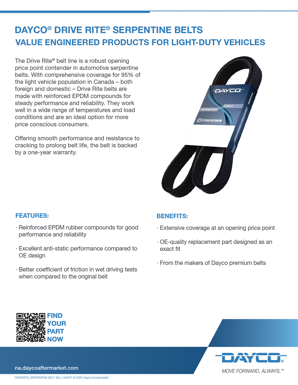 Drive Rite Sell Sheet | Dayco Aftermarket North America